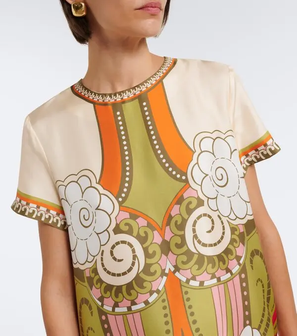 La DoubleJ Mini Swing Printed Silk Minidress - Multicoloured