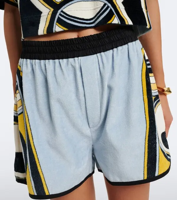La DoubleJ Printed Cotton Terry Pull-on Shorts