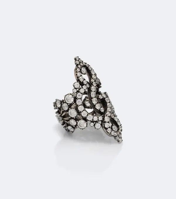 Gucci Gg Marmont Embellished Ring - Silver