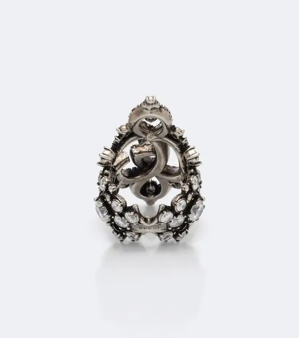 Gucci Gg Marmont Embellished Ring - Silver