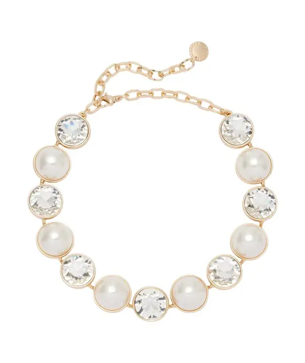 Carolina Herrera Crystal And Faux Pearl Necklace - White