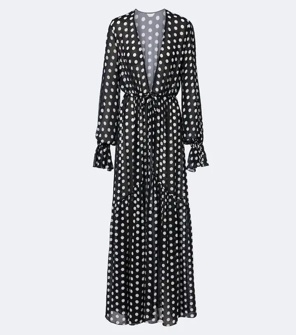 ALEXANDRA MIRO Clementine Polka-dot Maxi Dress