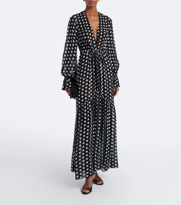 ALEXANDRA MIRO Clementine Polka-dot Maxi Dress