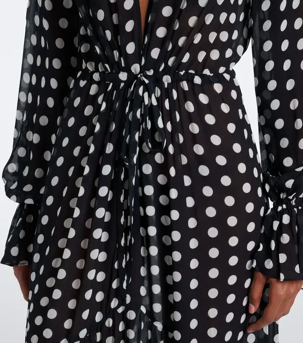 ALEXANDRA MIRO Clementine Polka-dot Maxi Dress