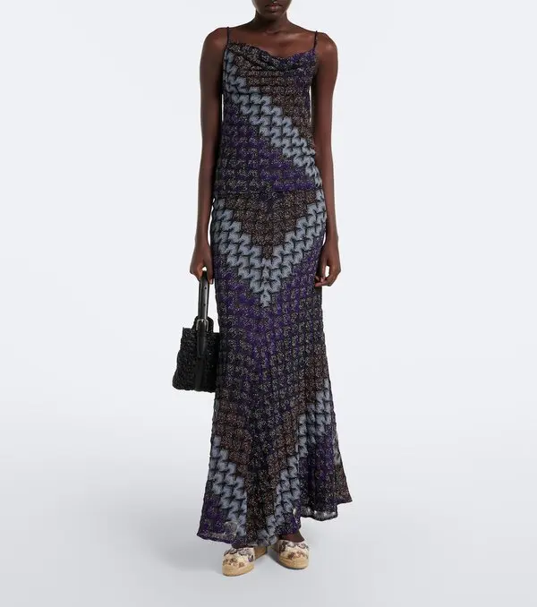 Missoni Eva Lamé Espadrille Wedges With Jute Trim