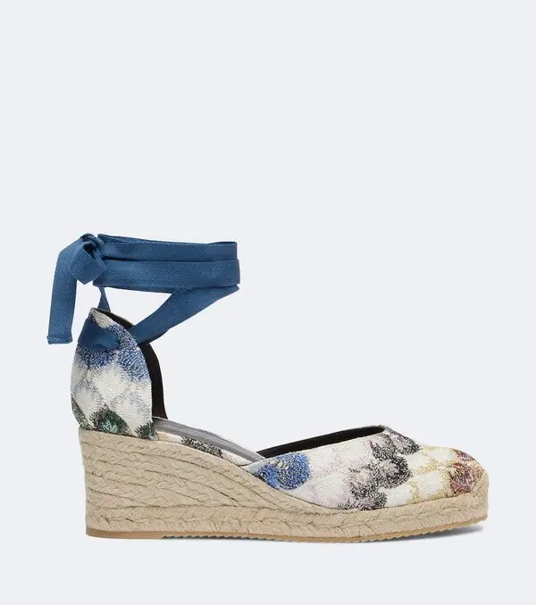 Missoni Eva Lamé Espadrille Wedges With Jute Trim