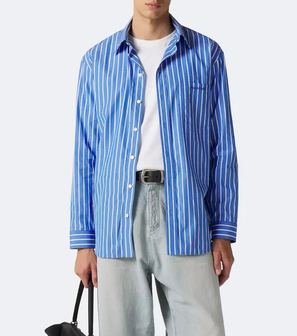 Balenciaga Striped Cotton Poplin Shirt