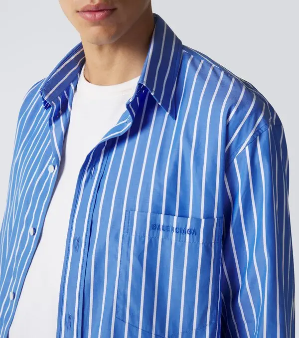 Balenciaga Striped Cotton Poplin Shirt