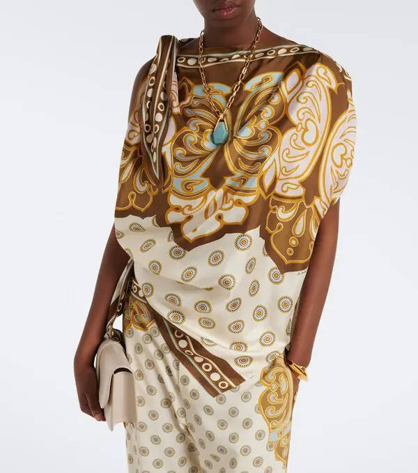 La DoubleJ Printed Silk Twill Top
