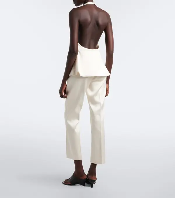 RÓHE Cigarette-leg Satin Trousers
