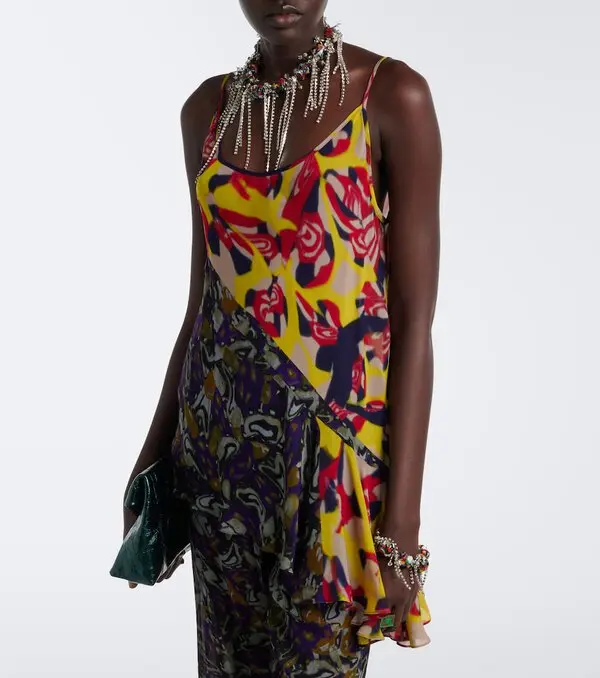 Dries Van Noten Printed Asymmetrical Top - Multicoloured