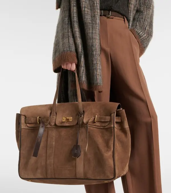Brunello Cucinelli Large Suede Tote Bag - Brown