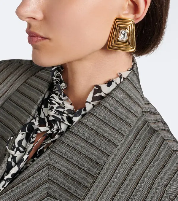 Alessandra Rich Crystal-embellished Clip-on Earrings