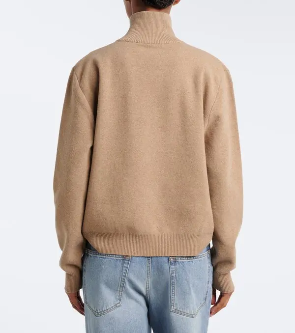 RÓHE Wool-blend Half-zip Turtleneck Sweater - Beige