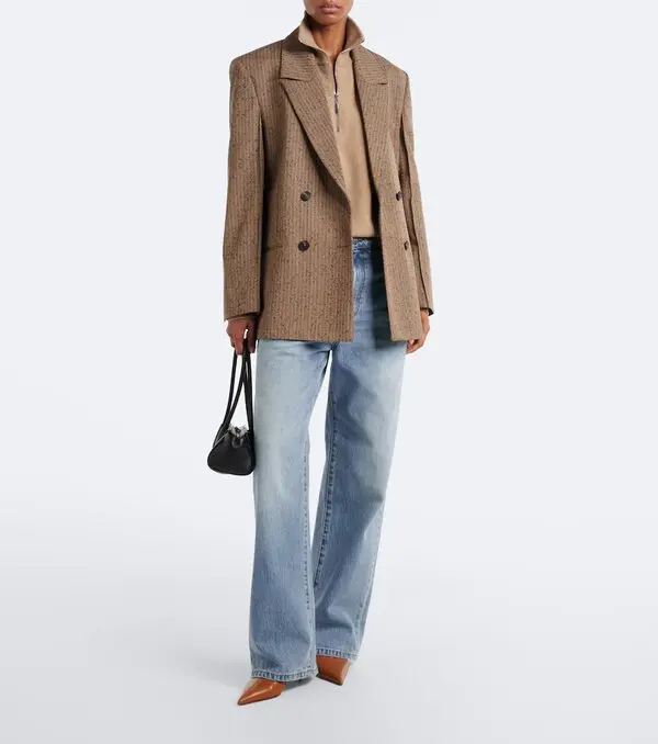 RÓHE Wool-blend Half-zip Turtleneck Sweater - Beige