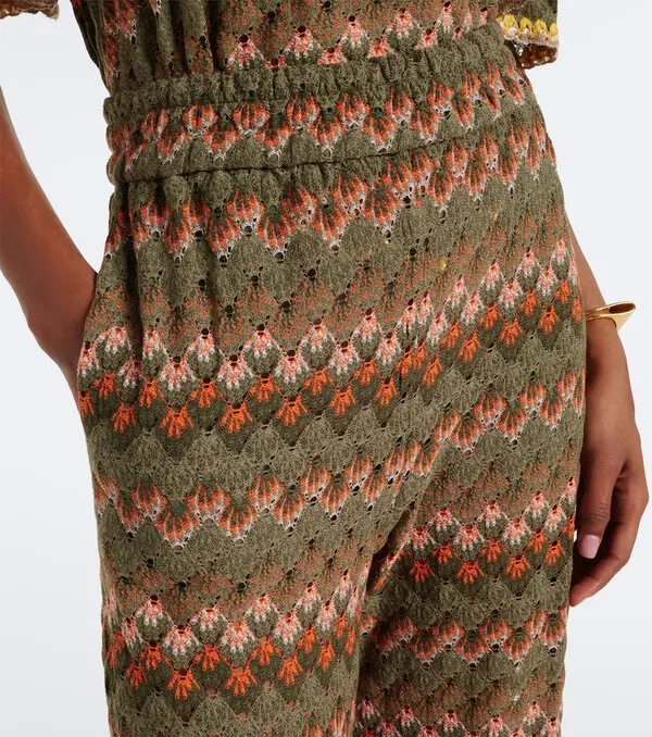La DoubleJ Embroidered Cotton-blend Palazzo Pants