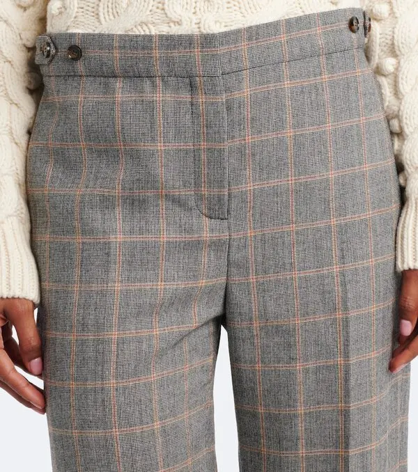 Stella McCartney Checked Wool Wide-leg Pants