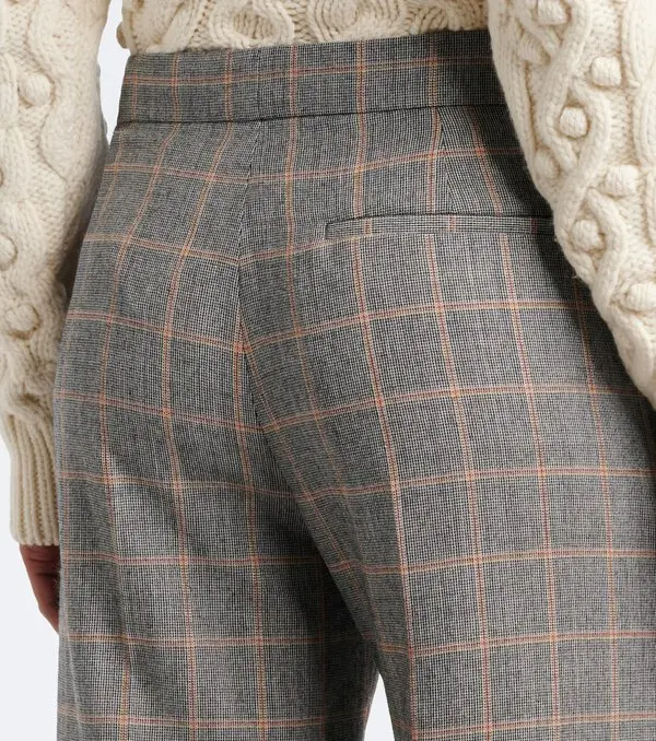 Stella McCartney Checked Wool Wide-leg Pants