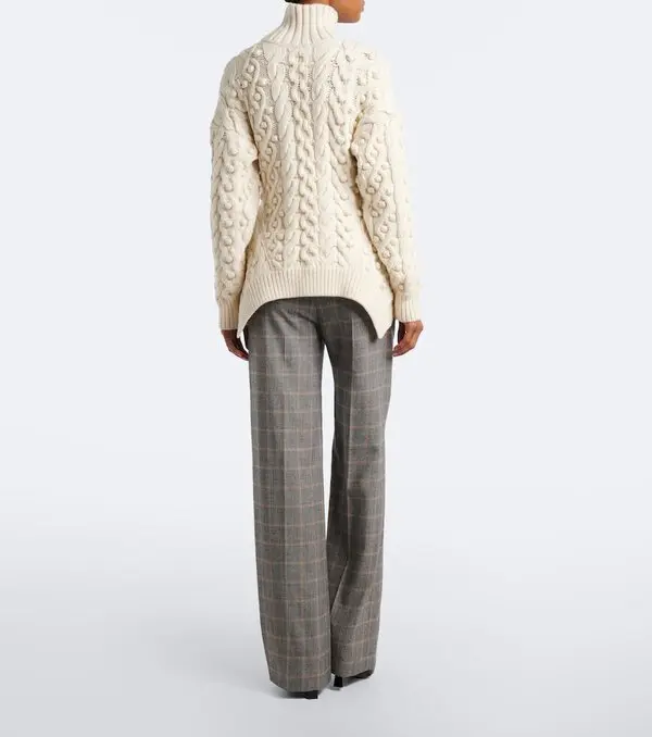 Stella McCartney Checked Wool Wide-leg Pants