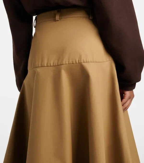 Balenciaga Cotton Twill Midi Skirt