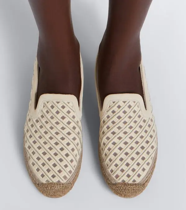 Brunello Cucinelli Monili Suede-trimmed Canvas Espadrilles - Beige