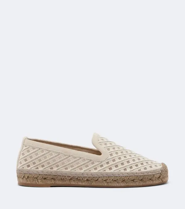 Brunello Cucinelli Monili Suede-trimmed Canvas Espadrilles - Beige