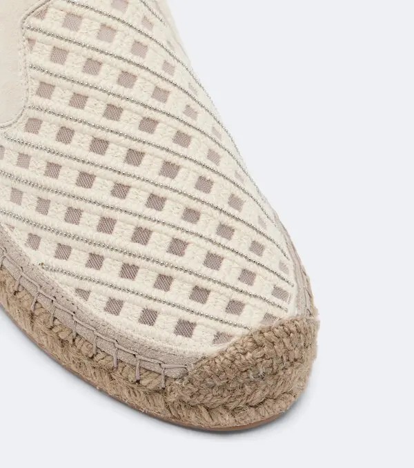 Brunello Cucinelli Monili Suede-trimmed Canvas Espadrilles - Beige