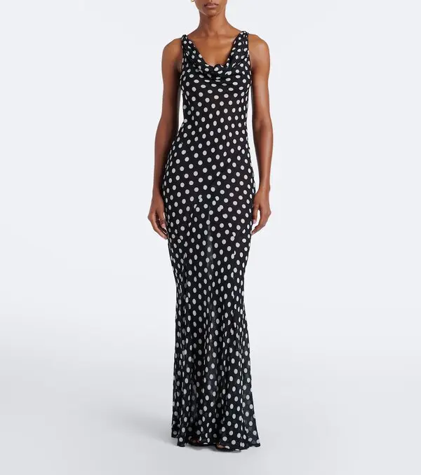 ALEXANDRA MIRO Harper Polka-dot Maxi Dress