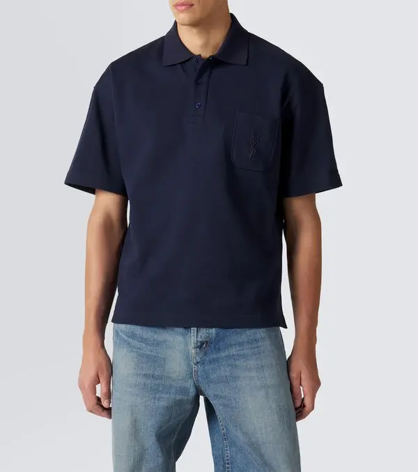 Saint Laurent Cassandre Cotton Polo Shirt