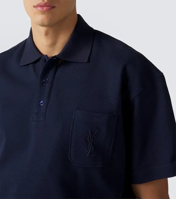 Saint Laurent Cassandre Cotton Polo Shirt