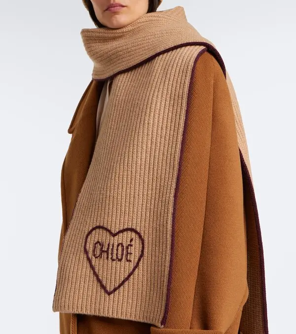 Chloé Encœur Wool And Cashmere Scarf