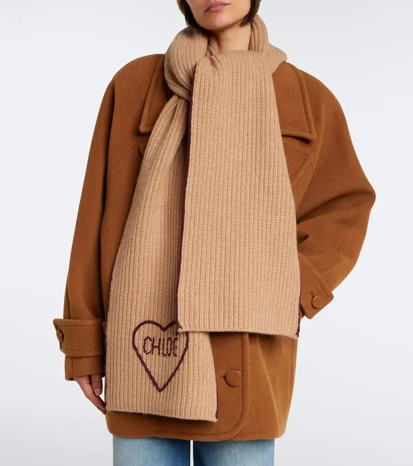 Chloé Encœur Wool And Cashmere Scarf