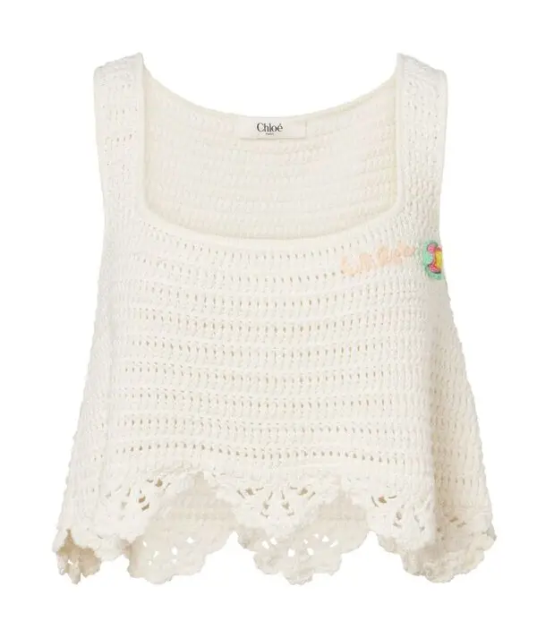 Chloé Crochet Scalloped Cotton Top