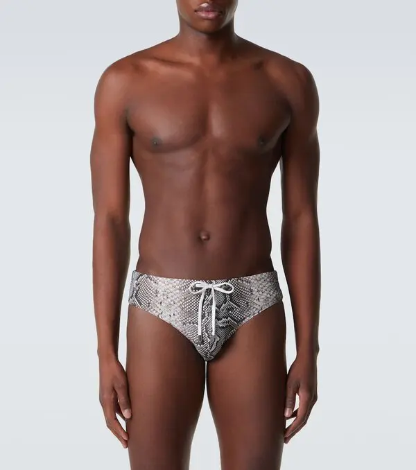 TOM FORD Snake Print Swim Briefs