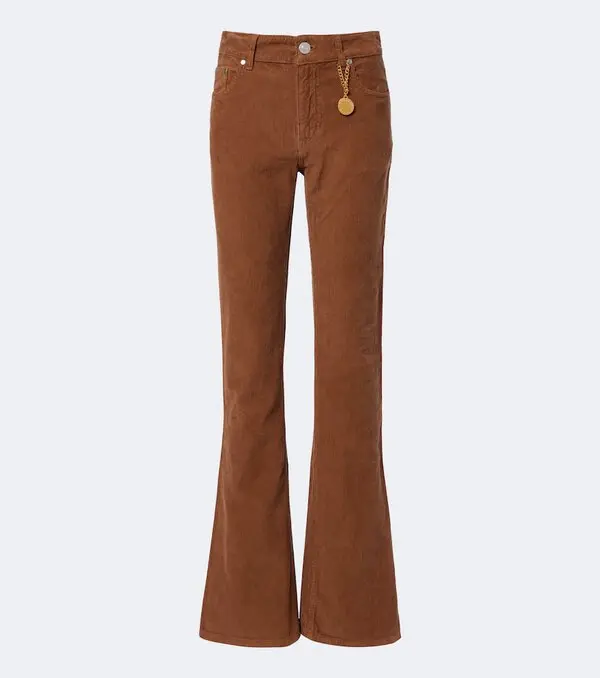 Stella McCartney Cotton Corduroy Flared Pants - Brown