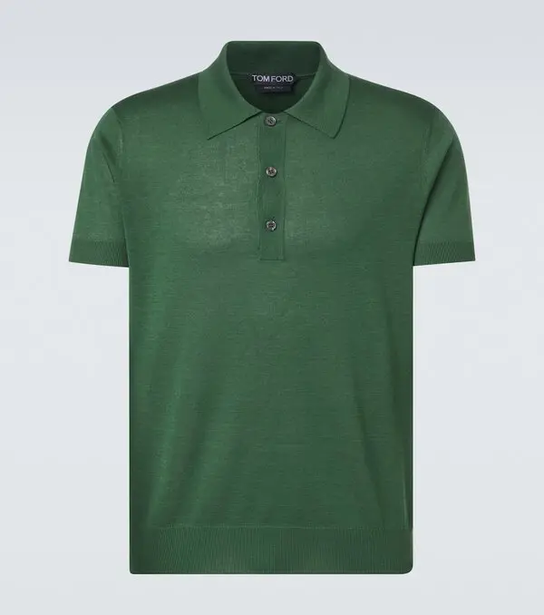 TOM FORD Silk And Linen Polo Sweater - Green