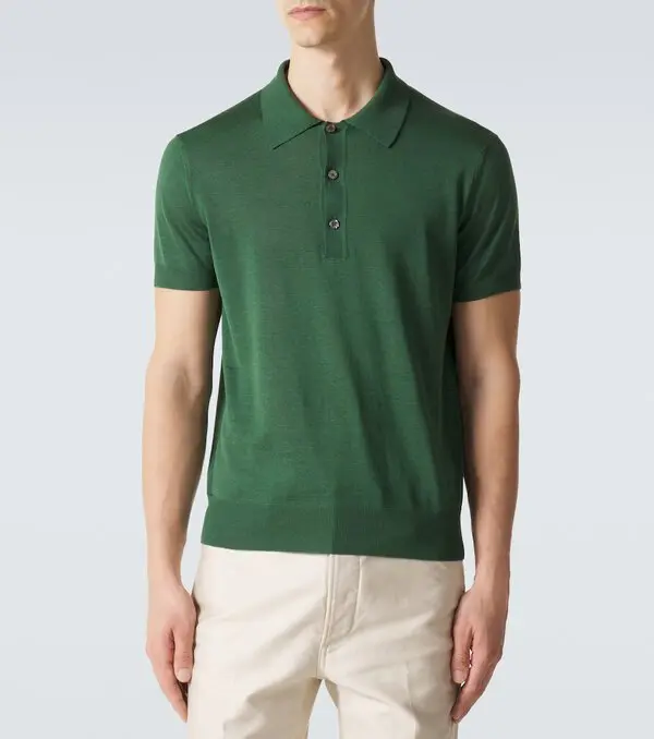 TOM FORD Silk And Linen Polo Sweater - Green