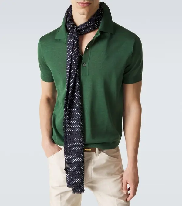 TOM FORD Silk And Linen Polo Sweater - Green