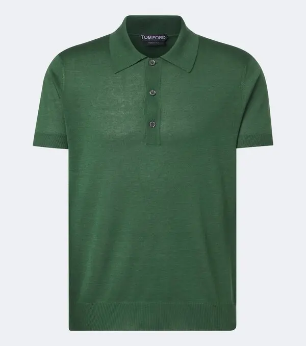 TOM FORD Silk And Linen Polo Sweater - Green