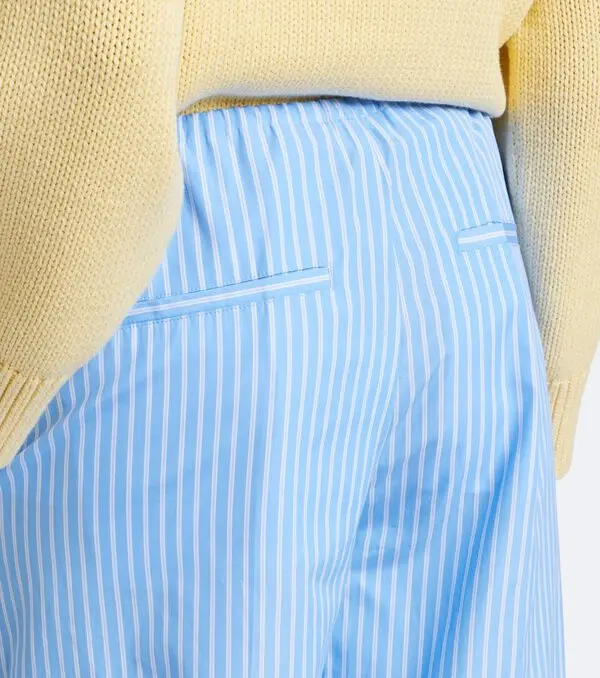 TOTEME Striped Cotton Poplin Wide-leg Pants