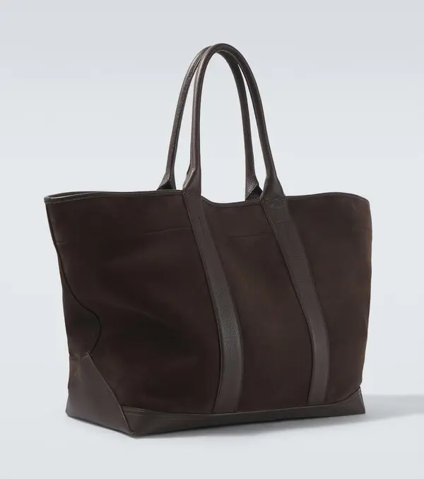 TOM FORD Leather-trimmed Suede Tote Bag
