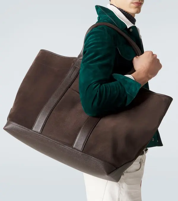 TOM FORD Suede Tote Bag With Leather Trim