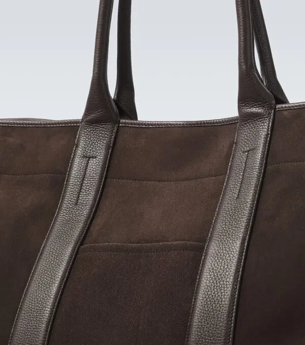 TOM FORD Suede Tote Bag With Leather Trim