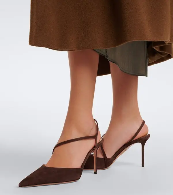AQUAZZURA Dynasty Slingback Pumps - Brown