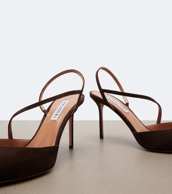 AQUAZZURA Dynasty Slingback Pumps - Brown