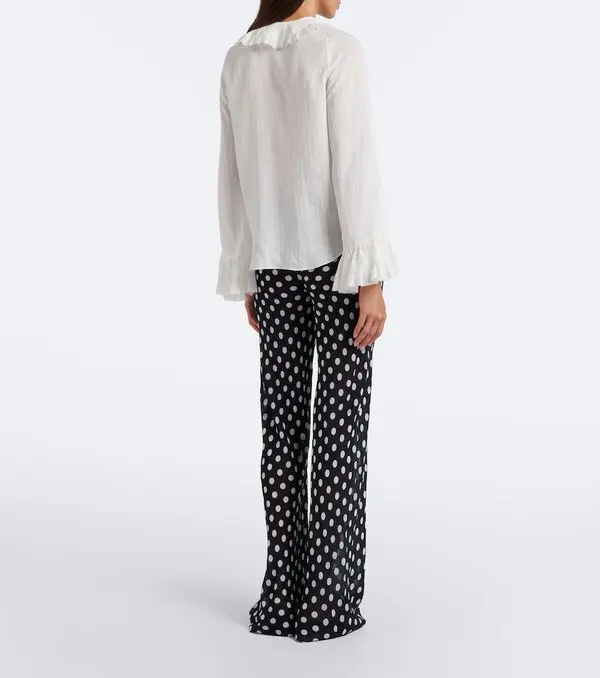 ALEXANDRA MIRO Scarlett Polka-dot Flared Pants