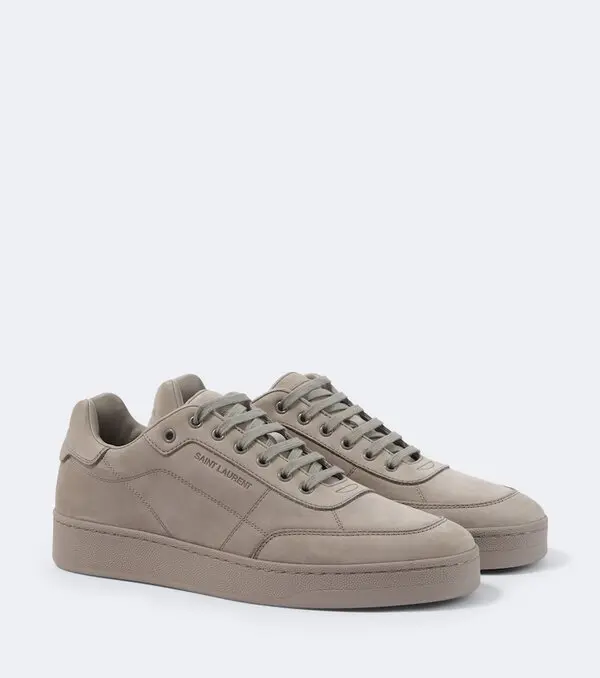 Saint Laurent Suede Lace-up Sneakers - Grey