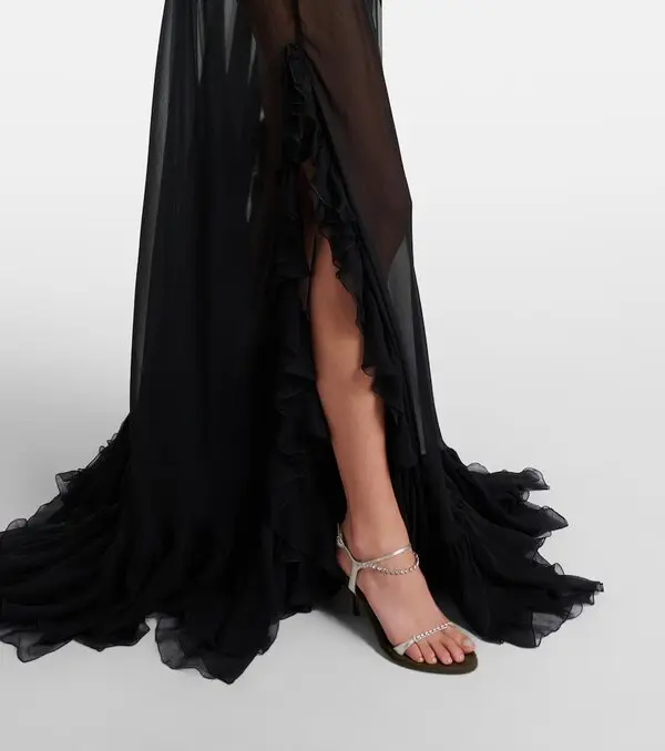 Chloé Ruffled Sheer Silk Maxi Skirt