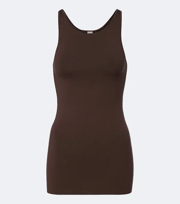 TOTEME Ribbed Knit Tank Top - Brown