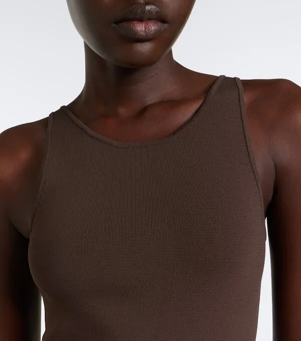 TOTEME Ribbed Knit Tank Top - Brown